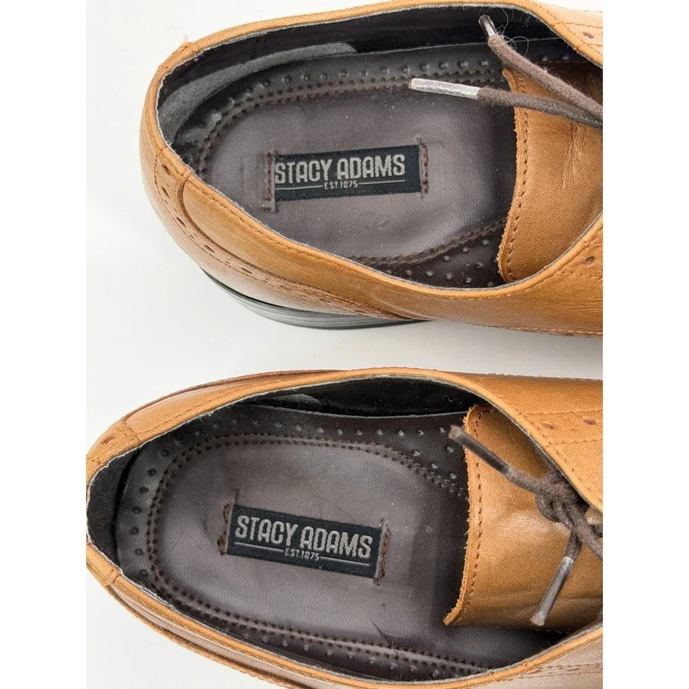 Stacy Adams | Shoes | Stacy Adams Mens 3m Tan Leather Brogue Cap Toe ...